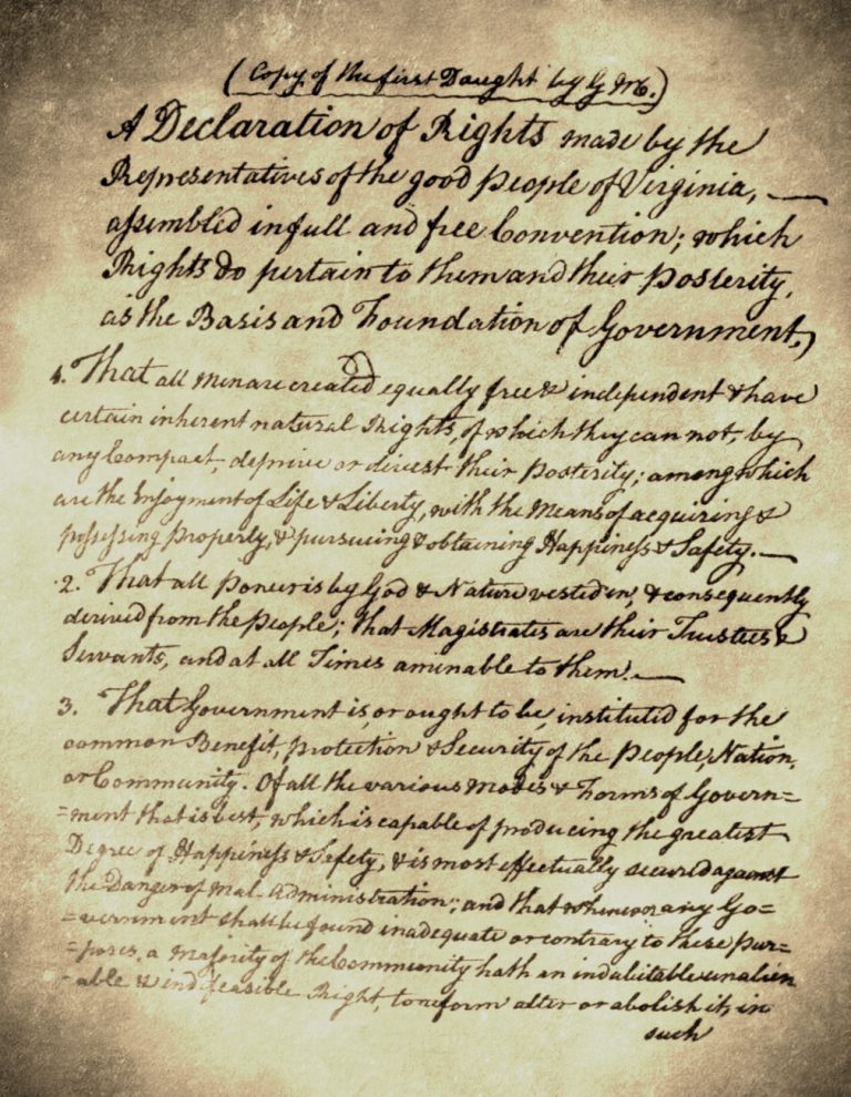 June 12, 1776, Virginia Bill of Rights | The Sheridan School of History